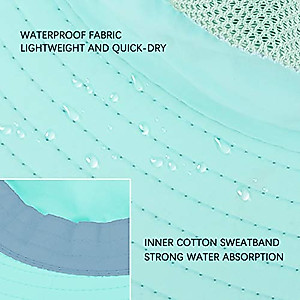 Jane Shine Outdoor Sun Hat Bucket Hats for Women Sun Protection Mesh Cap Quick-Dry UPF 50+ Coral Blue