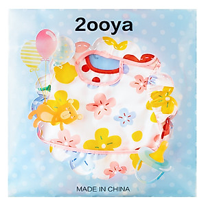 2ooya 3Pcs Mess Proof Bibs for Baby Girls Eating Waterproof Feeding Bib Set with Crumb Catcher Infant Adjustable Teething Bib Sleeveless Food Bibs for Babies, 6-36 Months