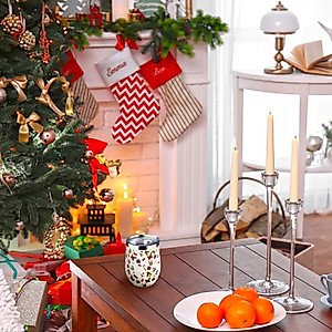 StarSpeed 12OZ Christmas Stainless Steel Wine Tumbler with lid. Stemless Double Wall Insulated Wine Tumbler. Christmas Wine Glass is suitable for different scenes, parties,outdoor, gifts