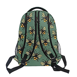 ALAZA Cute Bee Backpack for Women Men,Travel Trip Casual Daypack College Bookbag Laptop Bag Work Business Shoulder Bag Fit for 14 Inch Laptop