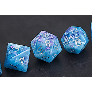 3DEGOS Blue Butterfly DND Dice Set for Dungeons and Dragons Gifts, D&D, D and D, Pathfinder, Accessories, D20, Polyhedral, Resin Dice, Metal, Dice Tray, Tower, Bag, Box