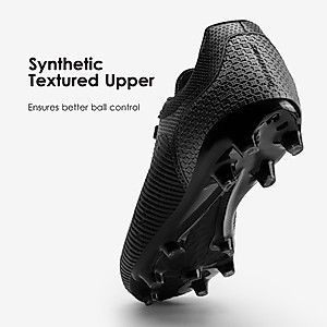 Dream Pairs Mens Firm Ground Soccer Cleats Soccer Shoes, Black/Grey - 7 (Superflight-2)