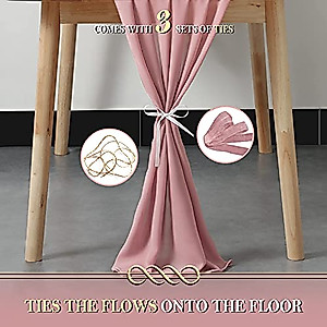 NETANY 4PCS Dusty Rose Chiffon Table Runner 29x120 Inches, Romantic Dusty Pink Sheer Fabric for Wedding Decorations, Baby Shower and Birthday Party Cake Table Decorations