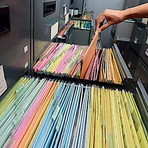 6 Pcs Front to Back Rails Lateral Drawer Hanging File Bar Black File Cabinet Rails Stainless Steel File Cabinet Parts for Sides Letter Size File Folders Storage Organizer, 15.76 Inches Long