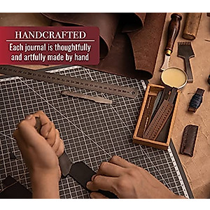 ThoughtSpace Journals Handmade Leather Journal for Women & Men - Prayer & Dream Journal for Women, Lined 6x8 Leather Bound Vintage Poetry Journal