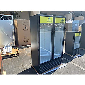 Commercial Refrigerator Glass 2-Door Merchandiser Display Cooler Case Fridge 67"Height NSF, 38 inches width, 16.5 cuft 110V, Restaurant LC-600A