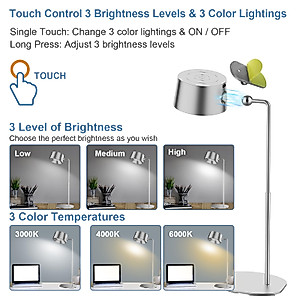 SEECOO LED Desk Lamps, Rechargeable LED Desk lamp with Magnetic, Cordless Desk Lights with 3 Color Modes, Stepless Dimming Eye-Caring Removable Wall Lamp, for Reading, Drawing, Working, Studying