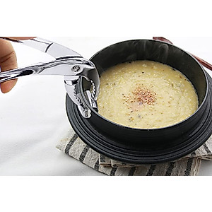Sejong Cook Aluminum Tongs. Holder for Korean Stone Ceramic Bibimbap Bowl, Dolsot, Ddukbaegi, Sizzling. Hot Pot Holder Size 6.6 Inch, Korean Hot Food.