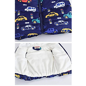 DCUTERQ Boys Girls Autumn Winter Warm Kids Vests Cartoon Zipper Outerwear Sleeveless Hooded Jackets Gilets 2T