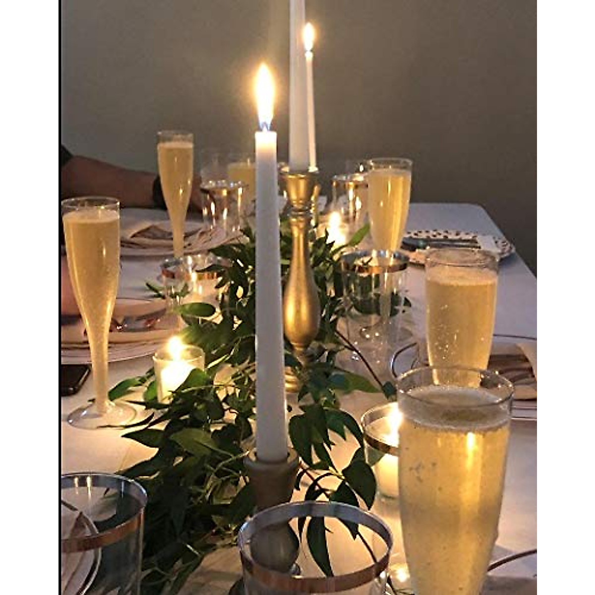 Oojami Gold Glitter Plastic Classicware Glass Like Champagne Wedding Parties Toasting Flutes (1 Box = Quantity 30)