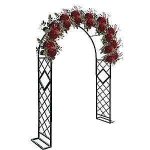 Garden Arch,Garden Arbor,Rose Archway,for Climbing Plant Outdoor Wedding Christmas Party Decoration,Weatherproof Trellis Rose,Wedding Arches White/Black/Green/Brown (Color : Brown, Size : W140cmXH23