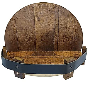Hand Crafted Liquor Bottle Display,Wall Mounted Whiskey Barrel Shelf,Vintage Round Wine Whiskey Display Organizer Stand Bar Shelves Home Décor