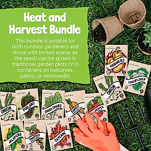 Sustainable Sprout Hot Pepper & Vegetable Seeds Bundle - Non GMO Hot Pepper Seeds 7 Pack and 20 Variety Pack Vegetable Seeds for Planting - Heirloom Variety Seed Packets For Indoor & Outdoor Gardening