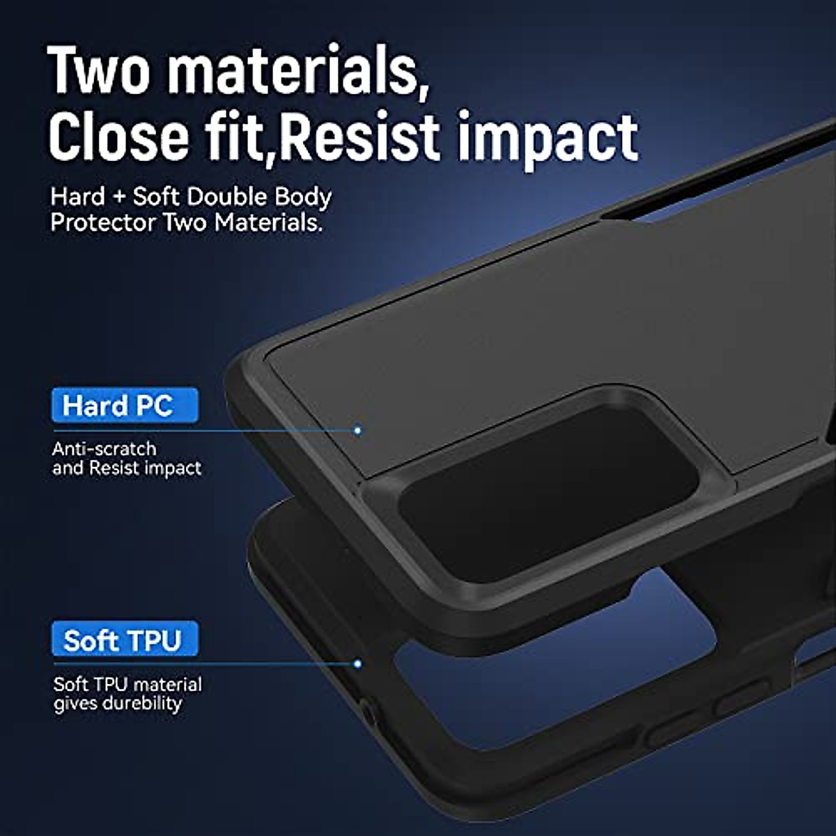 Warsia for Samsung Galaxy A03S Case, Galaxy A03S Case with Screen Protector [Military Grade Drop Tested] Heavy-Duty Tough Rugged Shockproof Protective Case for Samsung A03S, Black