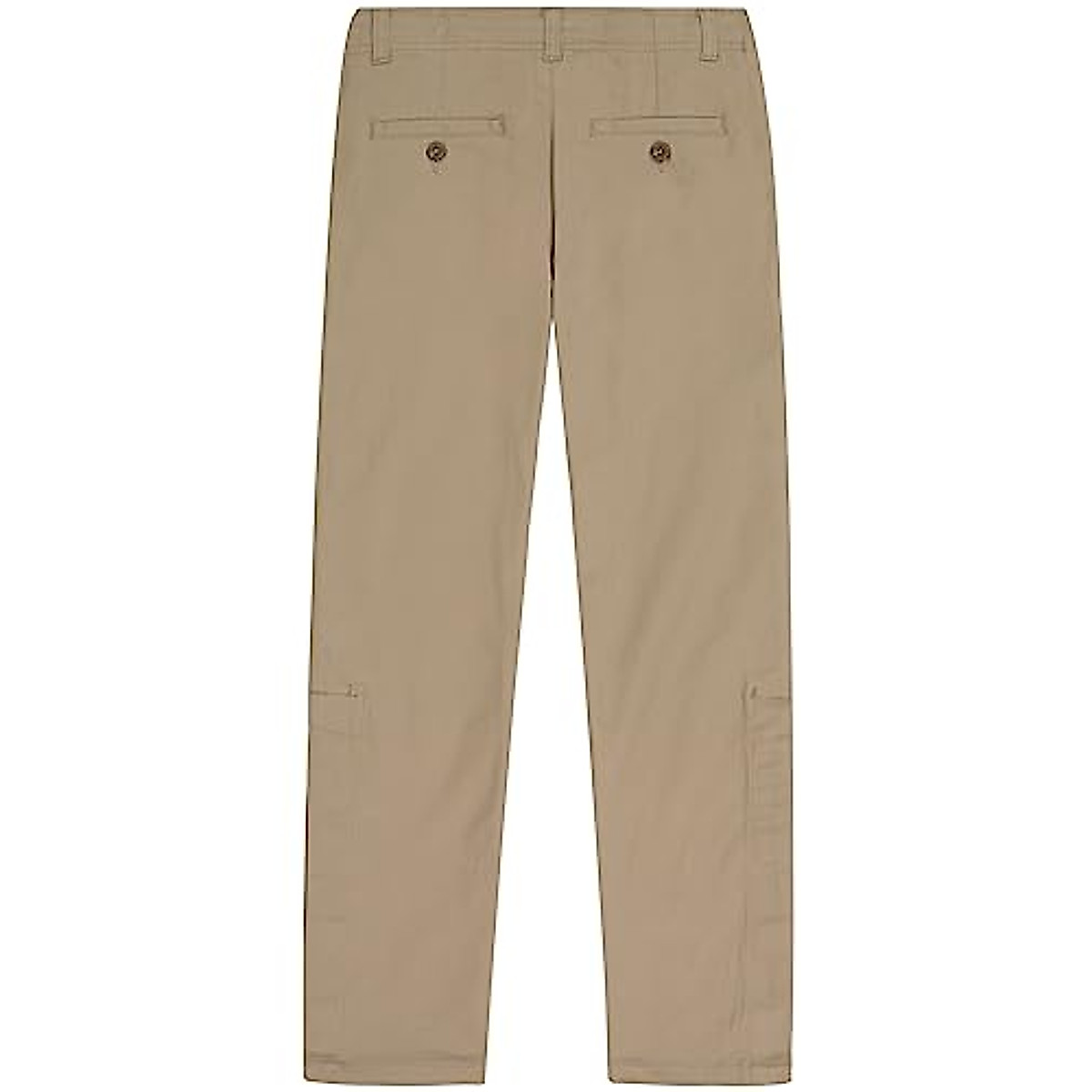 IZOD Boys' School Uniform Adaptive Chino Pants, Adjustable Waistband, Velcro Closure & Faux Buttons, Khaki, 14 Husky