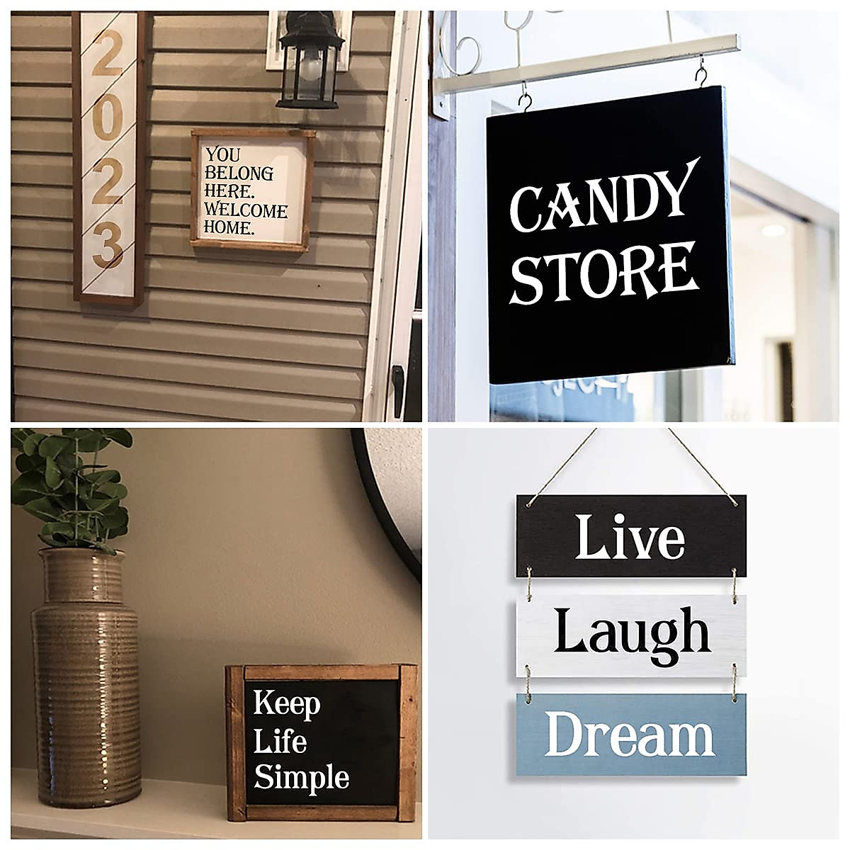 3 Inch Alphabet Letter Stencils for Painting - 70 Pack Letter and Number Stencil Templates with Signs for Painting on Wood, Reusable Alphabet and Numbers Stencils for Chalkboard Wood Signs & Wall Art