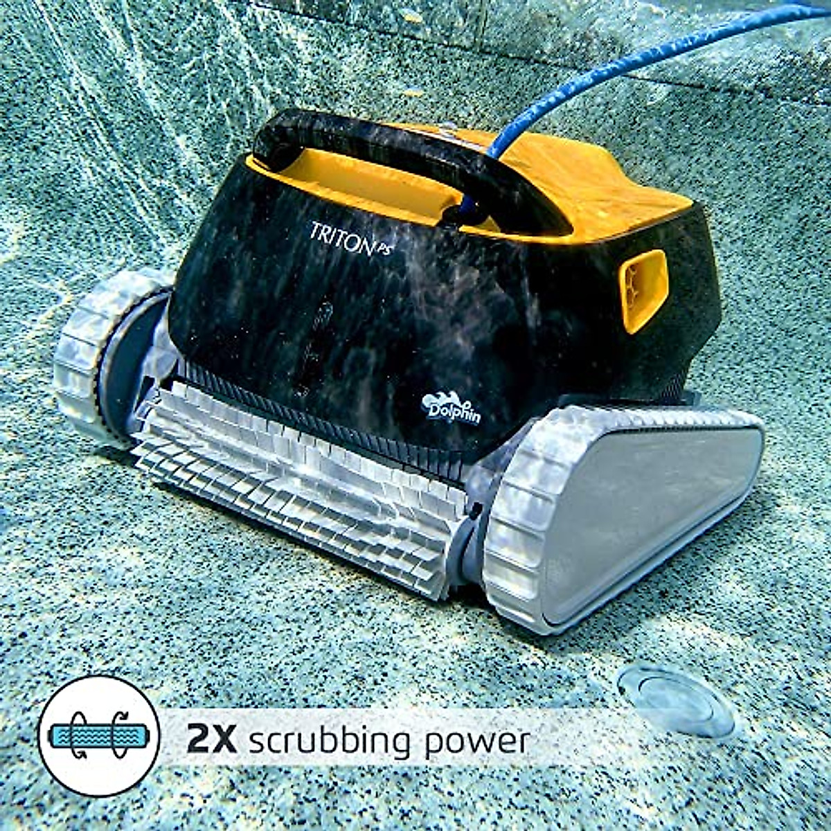 Dolphin Triton PS Robotic Pool [VACUUM] Cleaner - Ideal for In Ground Swimming Pools up to 50 Feet - Powerful Suction to Pick up Small Debris - Extra Large Easy to Clean Top Load Filter Basket