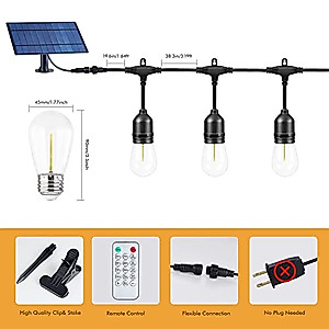 Auroraworld Solar String Lights Remote Control, 1000FT Dimmable Solar String Lights Outdoor, 32 Shatterproof Solar Patio Lights, Ambience On Your Garden Backyard