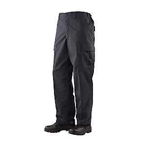 TRU-SPEC 1995043 Gen 1 Police BDU Pants, Polyester Cotton Rip-Stop, Small Short, Black