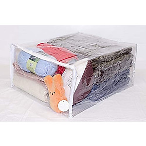 Clear Vinyl Zippered Storage Bags 15 x 18 x 8 Inch 5-Pack