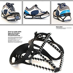 JMsDream Universal Crampons Anti Slip Ice Cleats Shoe Boot Grips for Walking on Snow and Ice Mountain Climbing Hiking Rainy Days for Adults