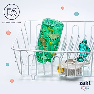 Zak Designs Sage Minecraft Kids Water Bottle For School or Travel, 16oz Durable Plastic Water Bottle With Straw, Handle, and Leak-Proof, Pop-Up Spout Cover (Creeper)