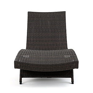 Christopher Knight Home Salem Outdoor Wicker Adjustable Chaise Lounge Chairs, 4-Pcs Set, Multibrown