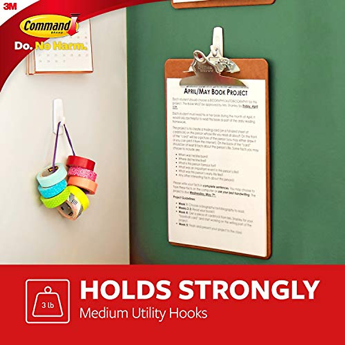 Command Utility Hooks Mega Pack, Medium, White, 20-Hooks (17001-MPES), Organize Damage-Free & Clear Mini Light Clips, 45 Clips, 54 Strips, Indoor Use