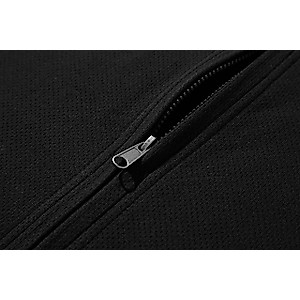 cocoFleur Men's Fashion Sweatshirt Cotton Comfy Hooded Sweatshirt With Pocket Soft Hoodie Sweatshirts For Men Full Zip Black