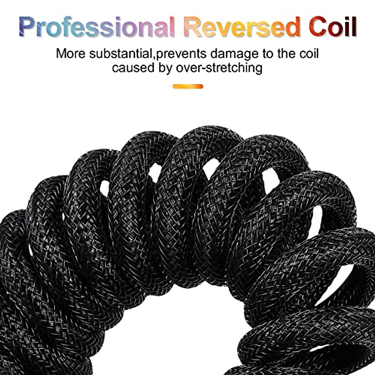 Twozoh USB C Keyboard Coiled Cable, Braided Detachable Aviator Double Sleeve Type C Mechanical Keyboard Cable (White)