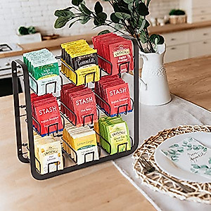 NHZ Stainless Steel 3 Tier Tea Bag Holder - Organizer for Over 180 Tea Bags, Storage Cabinet and Counter, Wall Mount Available