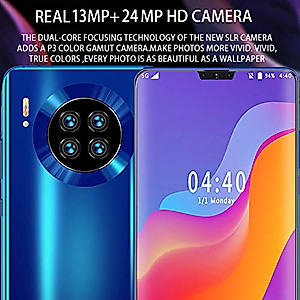 MIQOO Mate39 Face Identification 6.7in Bang Screen Dual Cards Dual Standby Smartphone 6+64g Blue 100-240VUS