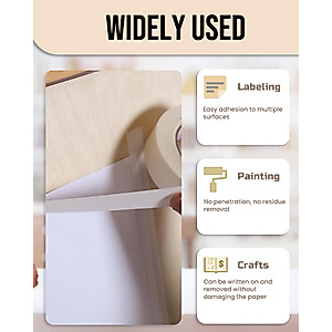 Lichamp Masking Tape 1 inch, 24 Pack General Purpose Masking Tape Bulk Multipack for Basic Use, 1 inch x 55 Yards x 24 Rolls (1320 Total Yards)