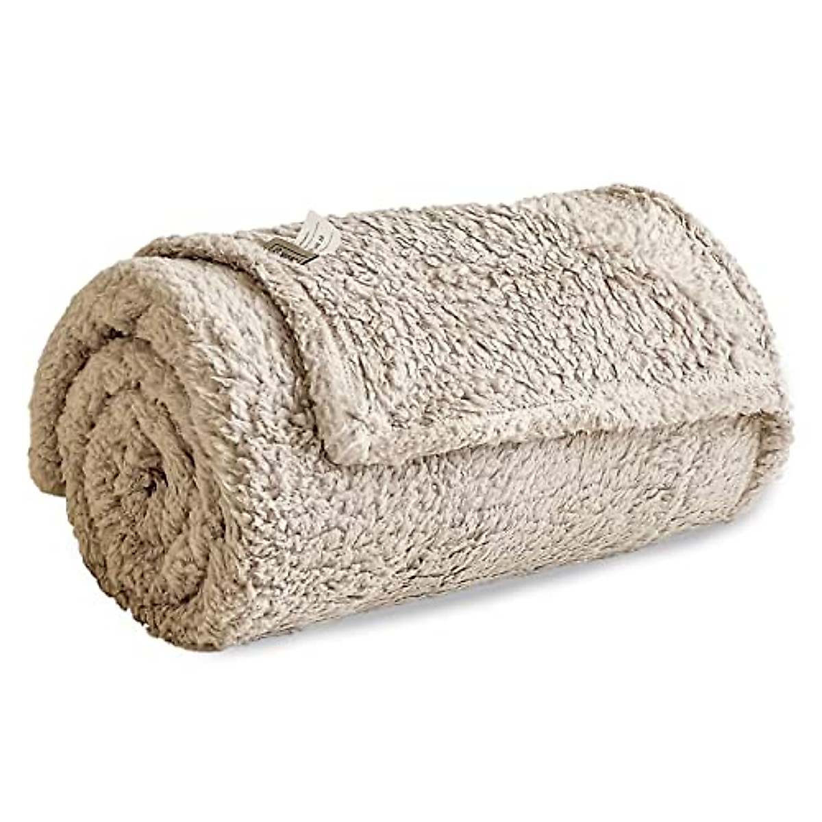 GONAAP Sherpa Fleece Throw Blanket Plush Fluffy Cozy Lightweight Blanket for Bed Sofa Couch Travel(Twin(60"x80"), Taupe)