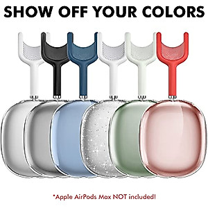 NIUTRENDZ Clear Case for AirPods Max Case Cover Soft TPU Protective Ear Cups Covers Accessories【Anti-Fingerprint, Anti-Scratch & Anti-Dust】 (Glitter)