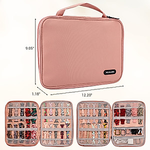 Wearlizer Watch Band Case Watch Band Storage Case Hold 35 Watch Straps Portable Organizer Bag Compatible with Apple Watch Band, Watch Band Pin, Headset and Other Accessories-Pink