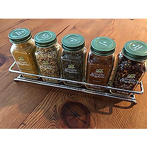 Unum Chrome Wall-Mount/Cabinet Door Spice Rack (x4) – Single Tier Hanging Spice Organizers/Racks - Pantry, Kitchen Wall/Cupboard, Over Stove, and Closet Door Storage – 11 3/8"L x 3"D x 2"H