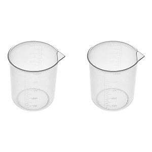 Aicosineg 2Pcs Measuring Cups 500ml Plastic Graduated Cups PP Plastic Graduated Beaker Clear Scale Cups Liquid Measuring Mixing Cups Graduated Plastic Measuring Cup for Lab Kitchen Liquids Transparent