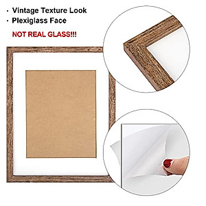 TOFOREVO 11x14 Picture Frames Set of 6 Rustic Wood Grain Photo Frame for Gallery Wall Mounting