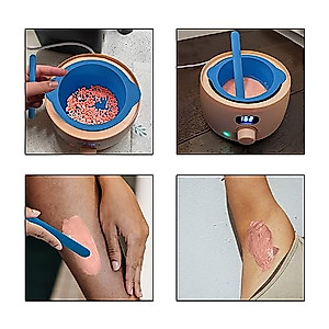 Silicone Wax Bowl For Hair Removal, Replacement Silicone Wax Liner for Wax Warmer Non-Stick Wax Pot with Wax Spatula Sticks(blue)