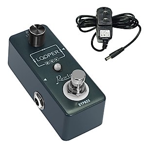 Rowin Looper Guitar Pedal Unlimited Overdubs 10 Minutes of Looping with 9V DC 1A Pedal Power Supply