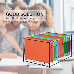 Hanging File Folder Frame Letter/Legal Size, File Cabinet Organizer,Hanging File Folders Holder, Heavy Duty Desk Filing Box Inserts for Office, Home Use,Fast Assembly, Easily Moving (Black)