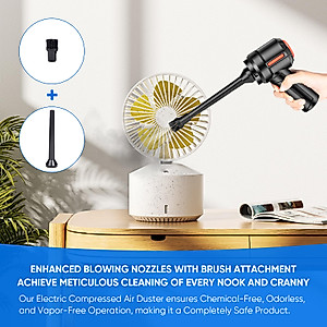 MIRAKLASS Electric Duster, Mini Vaccum, Wireless Handheld Car Vacuum Cleaner, Air Duster Vacuum, Computer Vacuum, Pc Vacuum, Wireless Car Vacuum, Auto Vacuum Cleaner for Car