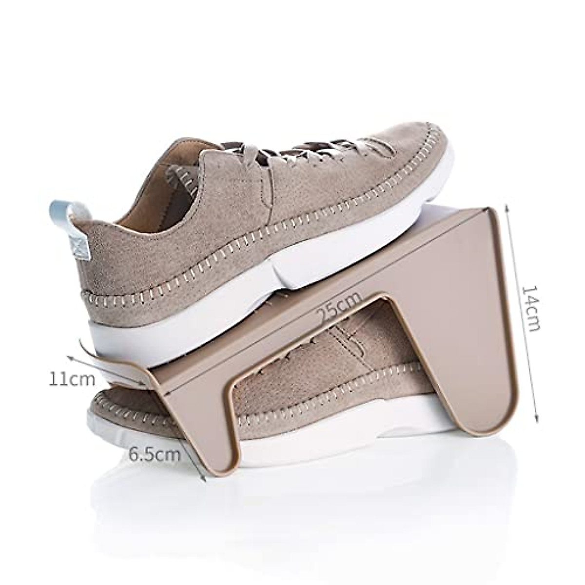 LUVADU ZCX Shoe Slots Organizer 5pcs Double Layer Rack Household,Space Saver Shoes Rack Storage Organization Holder Shoe Racks