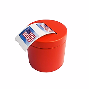 KUQILEY Postage Stamp Dispenser - Stamp Roll Dispenser Red Iron can Material Stamp Dispenser Compact and Impact-Resistant for Desk Organization of Home Office Supplies