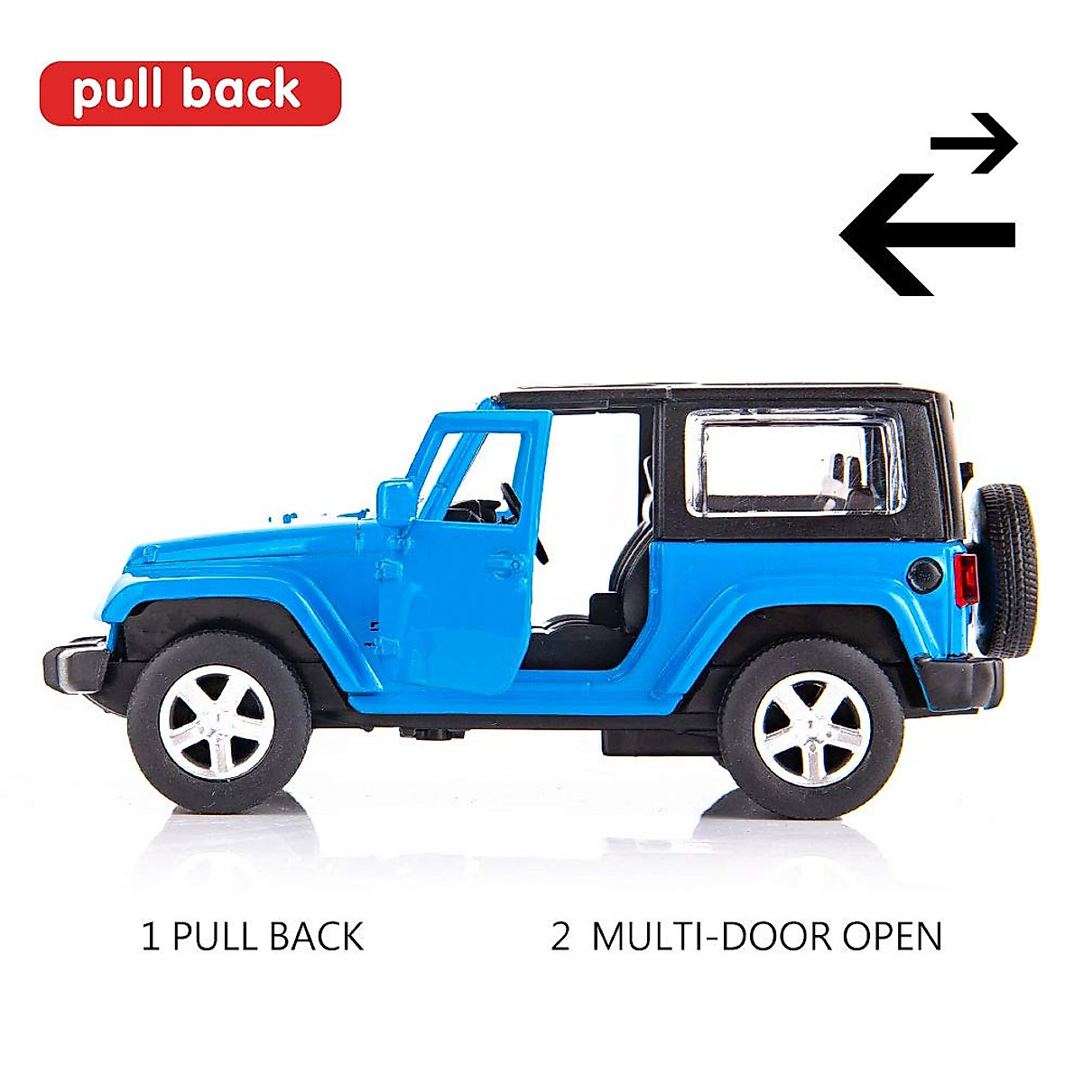 BDTCTK 1/42 Scale SUV Wrangler Car Model Toy Zinc Alloy Die-Cast Pull Back Vehicles Kid Toys for 4 5 6 Year Old Boy Girl Gift(Blue)