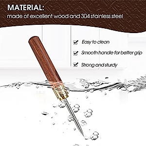 Stainless Steel Ice Pick with Wooden Handle and Sheath Kitchen Tool (Brown)