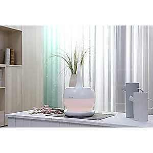 MIRO-NR08M Cream White Completely Washable Modular Sanitary Humidifier, Large Room, Easy to Clean, Easy to Use - Premium Cool-Mist Humidifier. Touch Control Colorful LEDs, Powerful humidification