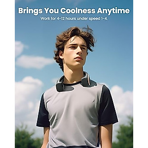 SLENPET Neck Fan, Rechargeable Personal Fan Portable, Hands Free wearable Battery Operated Fan 5 Speeds, USB Neck Cooling Fan for Indoor Outdoor, Adjustable Width Fit, Digital Display, 4-12 Hours