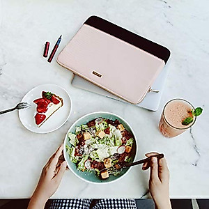 Comfyable Tablet Sleeve Compatible for iPad Pro 12.9 inch M2 2022 M1 2021-2018 3rd 4th 5th 6th Generation & Smart/Magic Keyboard with Pencil Holder, Waterproof Zipper Case, Pink & Black